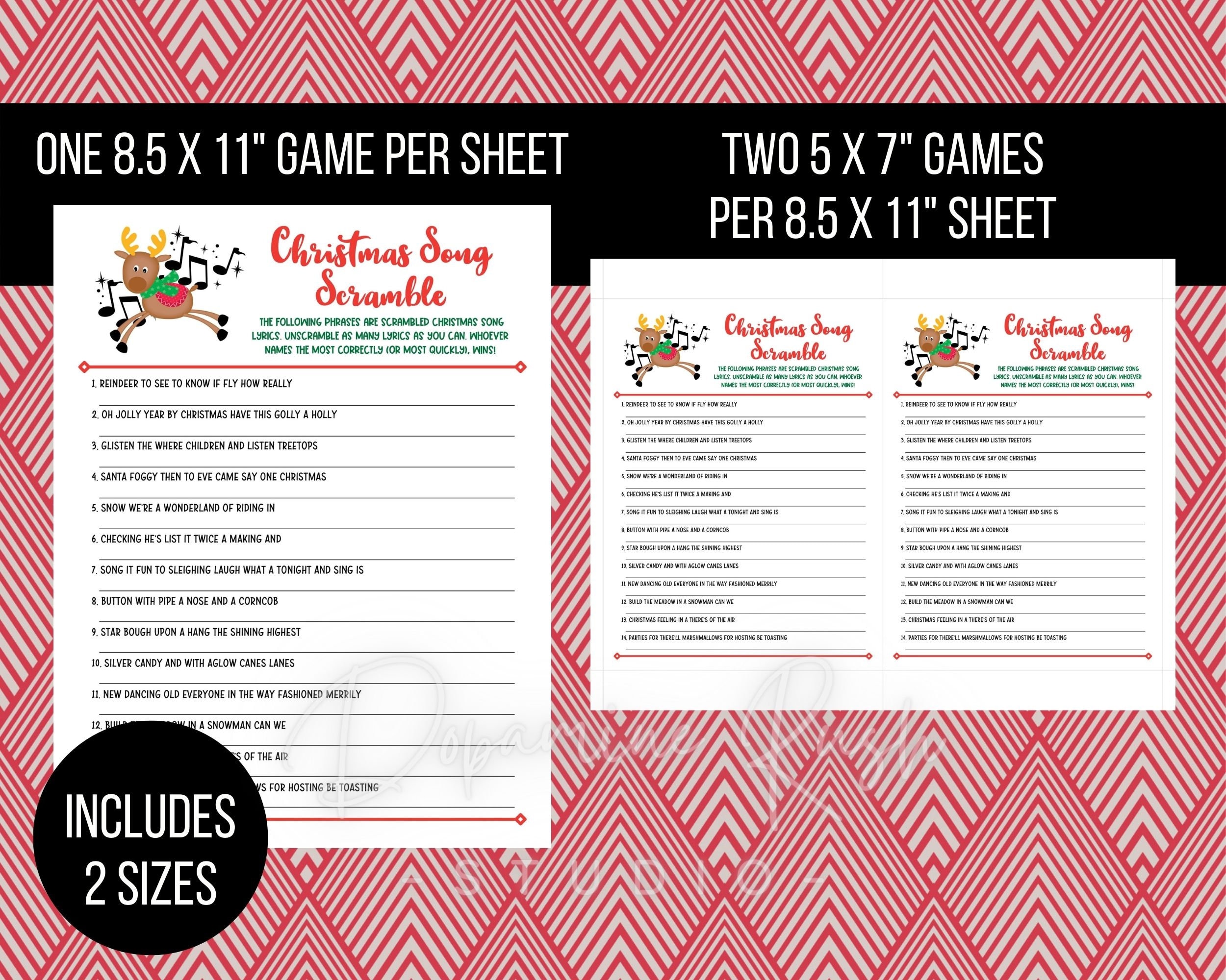 Printable Christmas Song Scramble Game, Unscramble the Christmas ...
