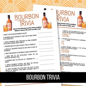 Printable Bourbon Trivia Bourbon Tasting Games Whiskey - Etsy