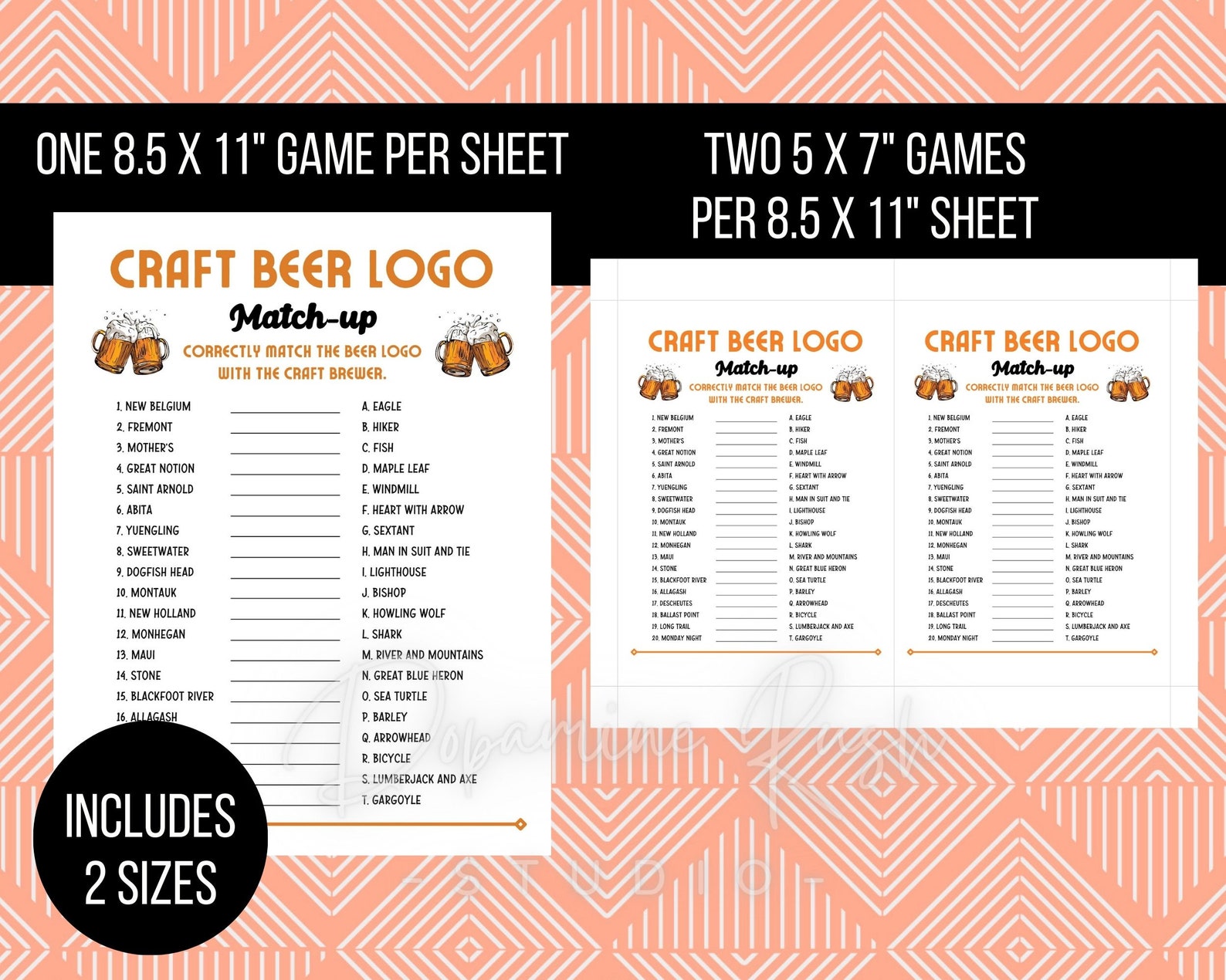 Printable Craft Beer Logo Match-up, Beer Games, Games for Adults ...