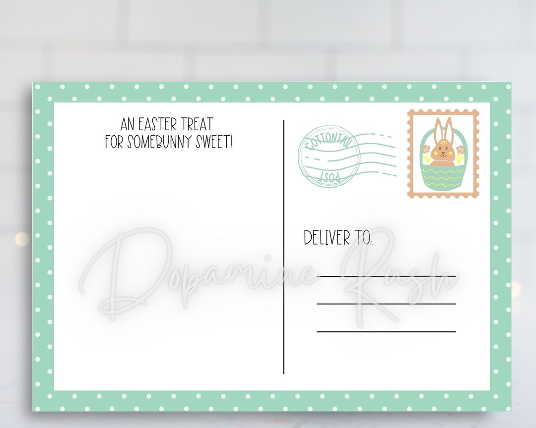 Printable Easter Treat for Somebunny Sweet 3.5x” and 4x6” Postcard ...