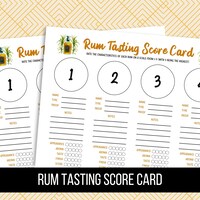 Rum Tasting Scorecard Printable, Rum Party, Rum Flight, Rum Evaluation ...