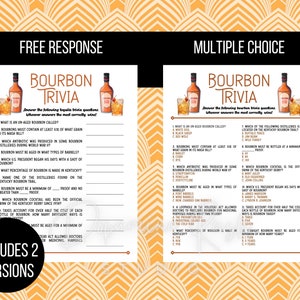 Printable Bourbon Trivia, Bourbon Tasting Games, Whiskey Games, Bourbon ...