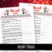 Printable Heart Trivia, Valentines Day Games, Valentine Trivia, Heart ...