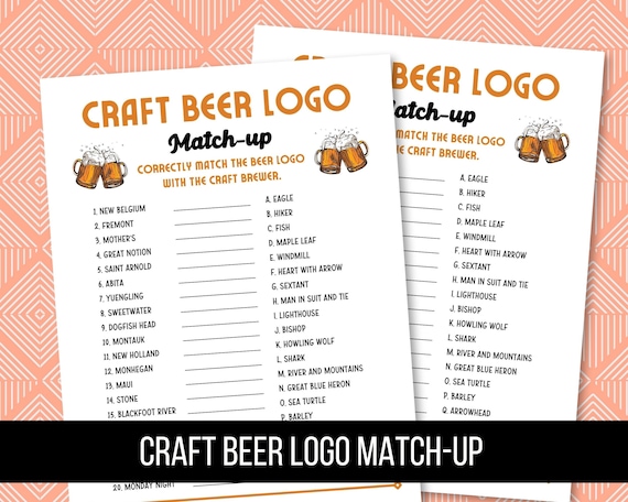 Printable Craft Beer Logo Match-up Beer Games Games for - Etsy