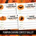 Printable Pumpkin Carving Contest Voting Ballot 3.5 X 2.5”, Halloween ...