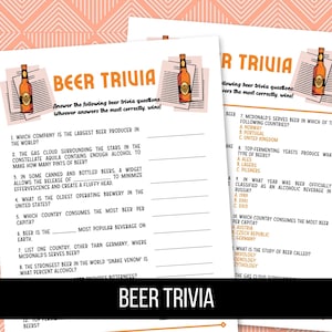 Printable Beer Trivia, Beer Games, Downloadable Beer Games, Bar Trivia ...