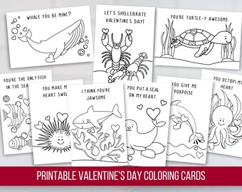 Printable Valentine’s Day Coloring Cards, Outer Space Coloring Cards ...