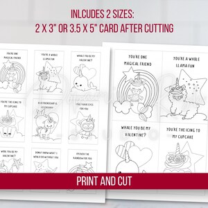 Printable Valentine’s Day Coloring Cards, Unicorn Friends Valentine's ...