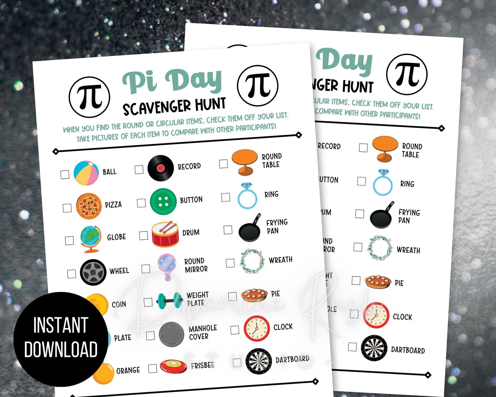 Printable Pi Day Scavenger Hunt, Printable Pi Day Games,, March 14th Pi ...