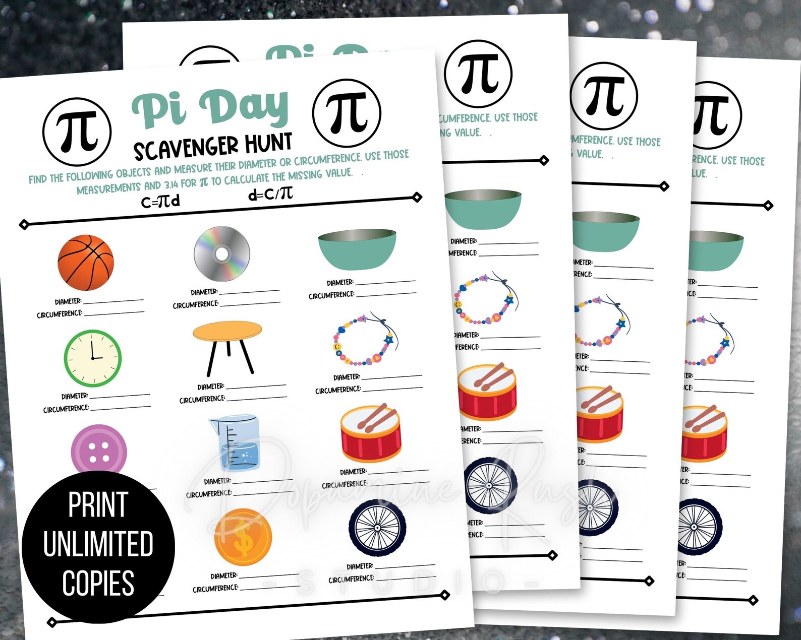 Printable Pi Day Scavenger Hunt and Math Activity, Printable Pi Day ...