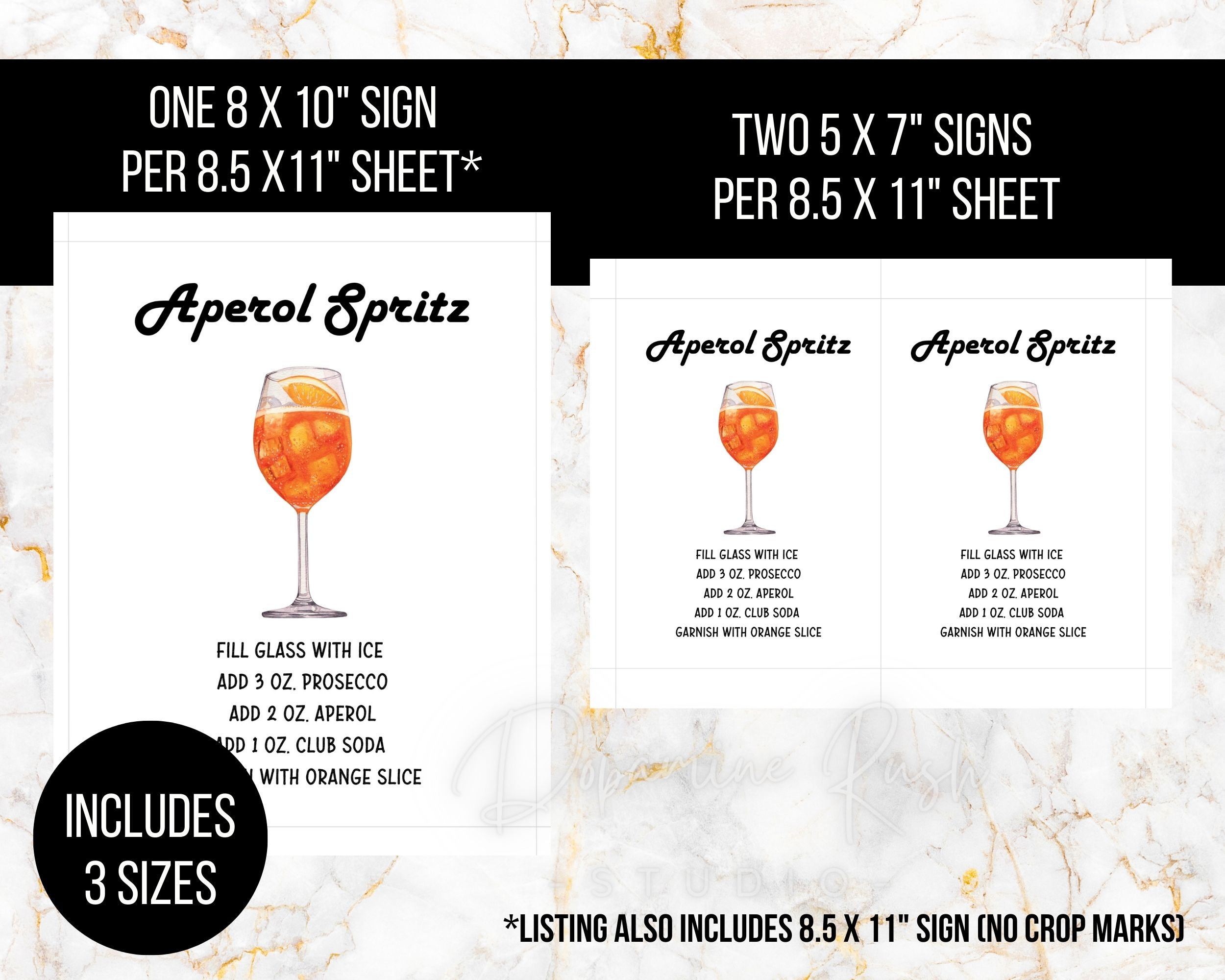 Printable Self-serve Aperol Spritz 8x10 Sign, Aperol Spritz Drink ...