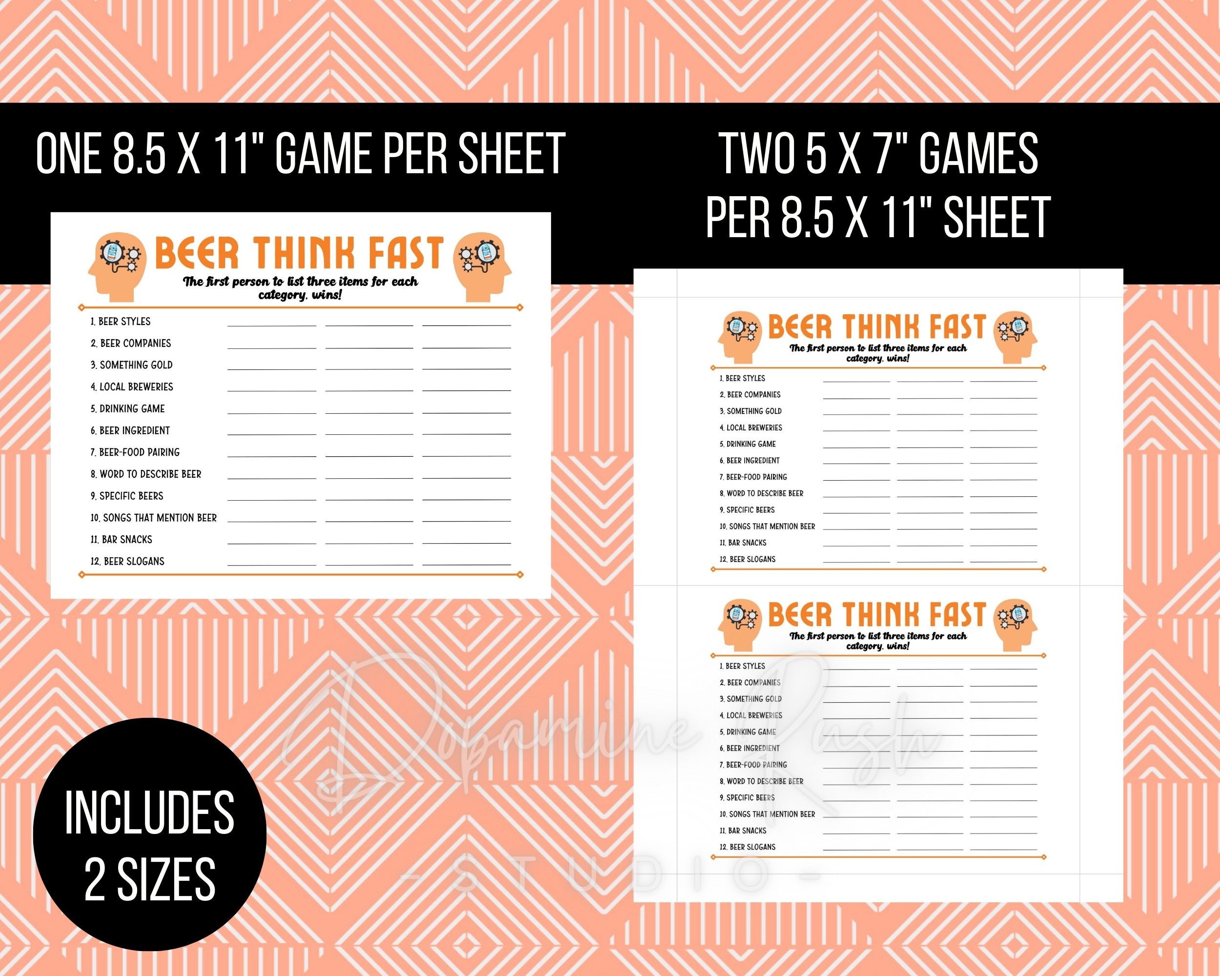 Printable Beer Think Fast, Beer Games, Printable Trivia Games, Brewery ...