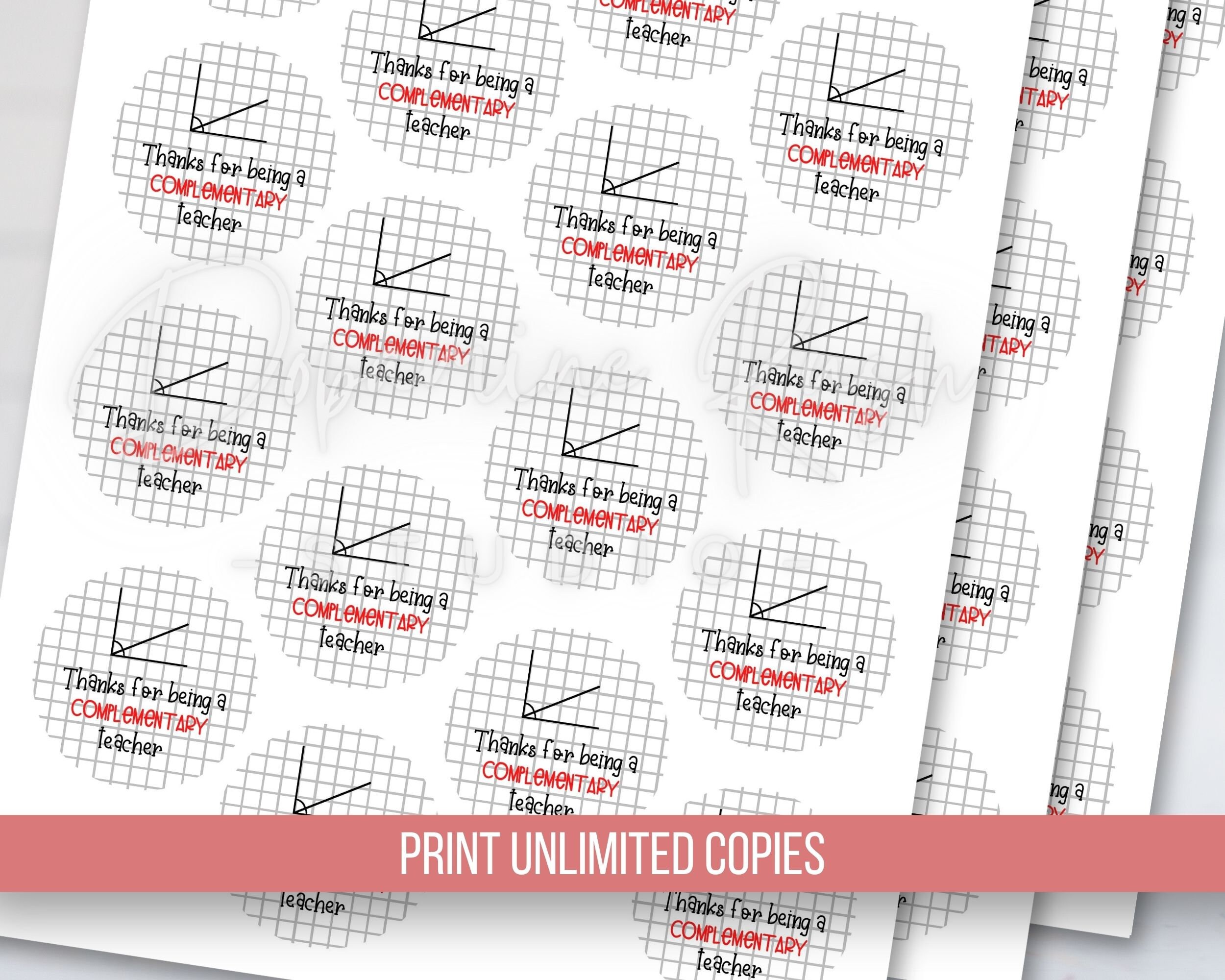 Printable Math Teacher Appreciation Cookie Tags, Thanks for Being a ...