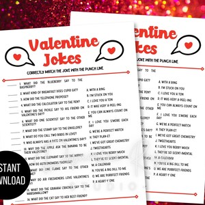 Printable Valentine Jokes, Kids Valentine Activity, Valentine Classroom ...