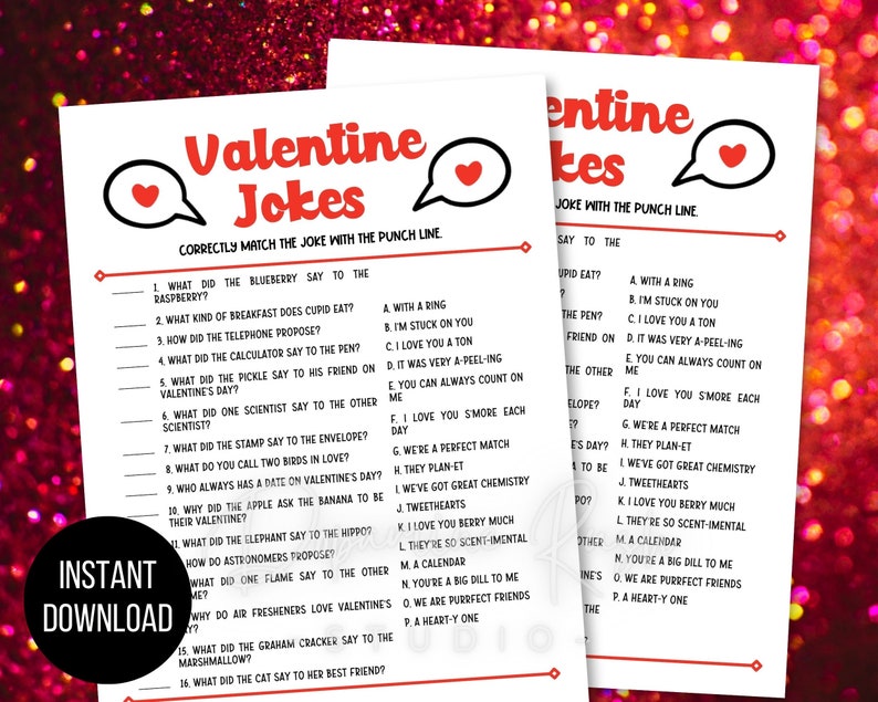 Printable Valentine Jokes, Kids Valentine Activity, Valentine Classroom ...