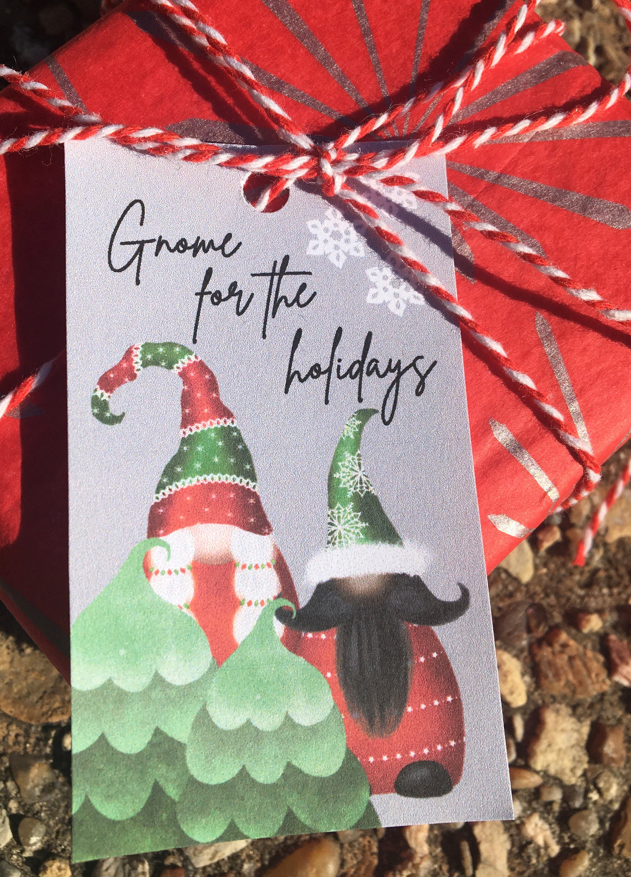 Printable Christmas Gift Tag, Christmas Gnomes Gift Tag, Gnome for the ...
