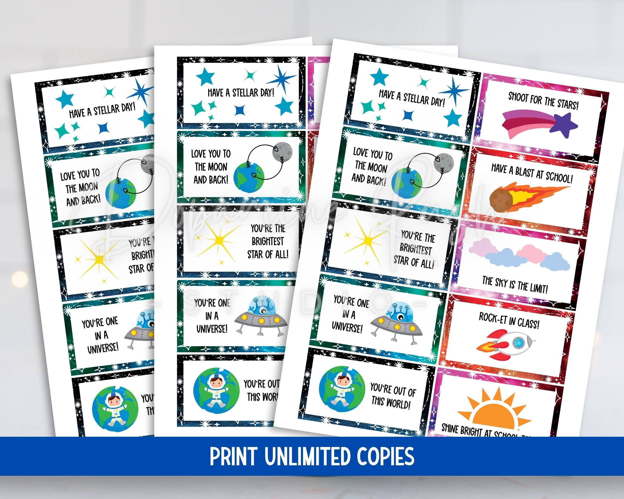 Printable Outer Space Lunch Box Notes, Outer Space Jokes, Facts, and ...