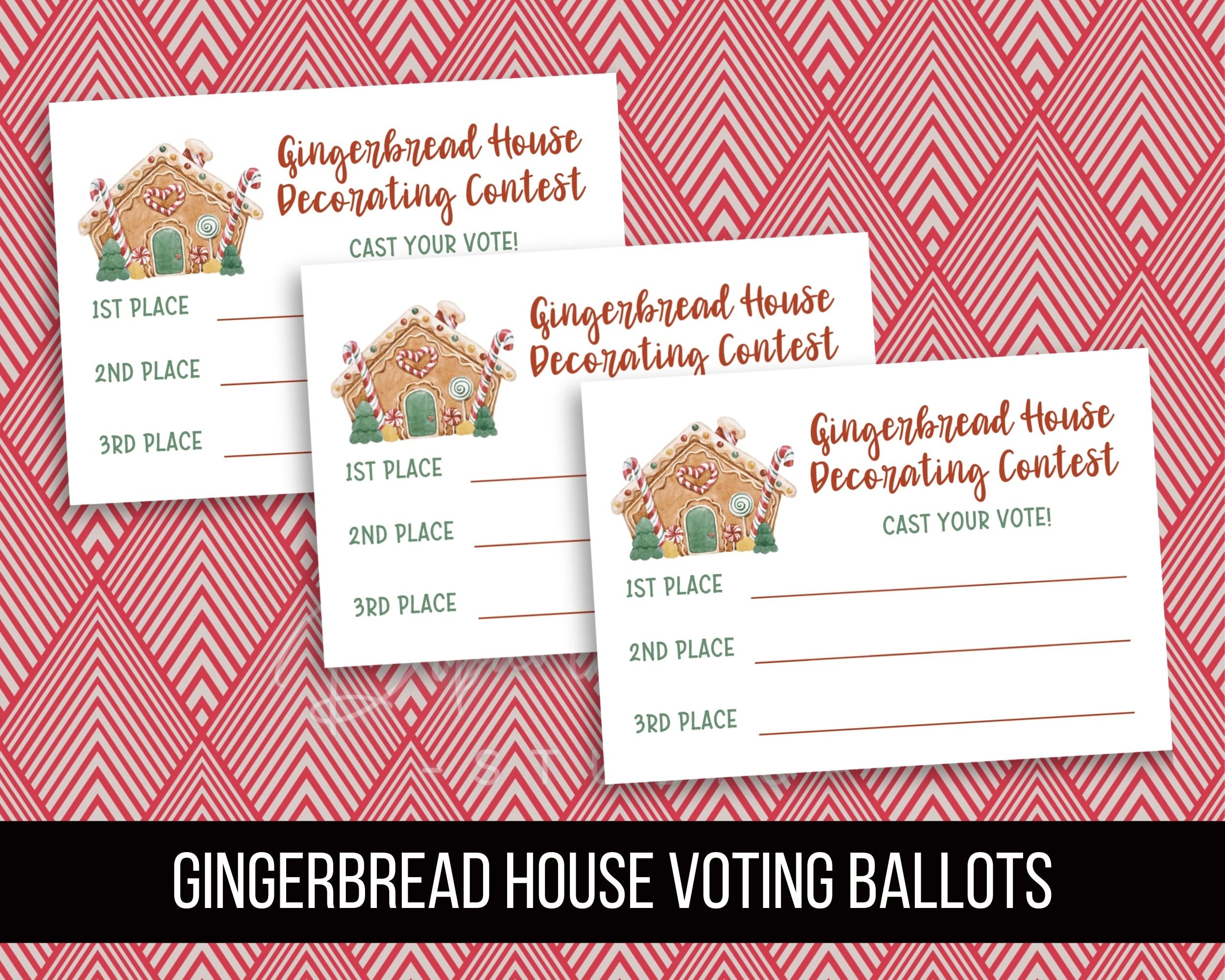 Printable Gingerbread House Decorating Contest 3.5 X 2.5” Voting Ballot ...