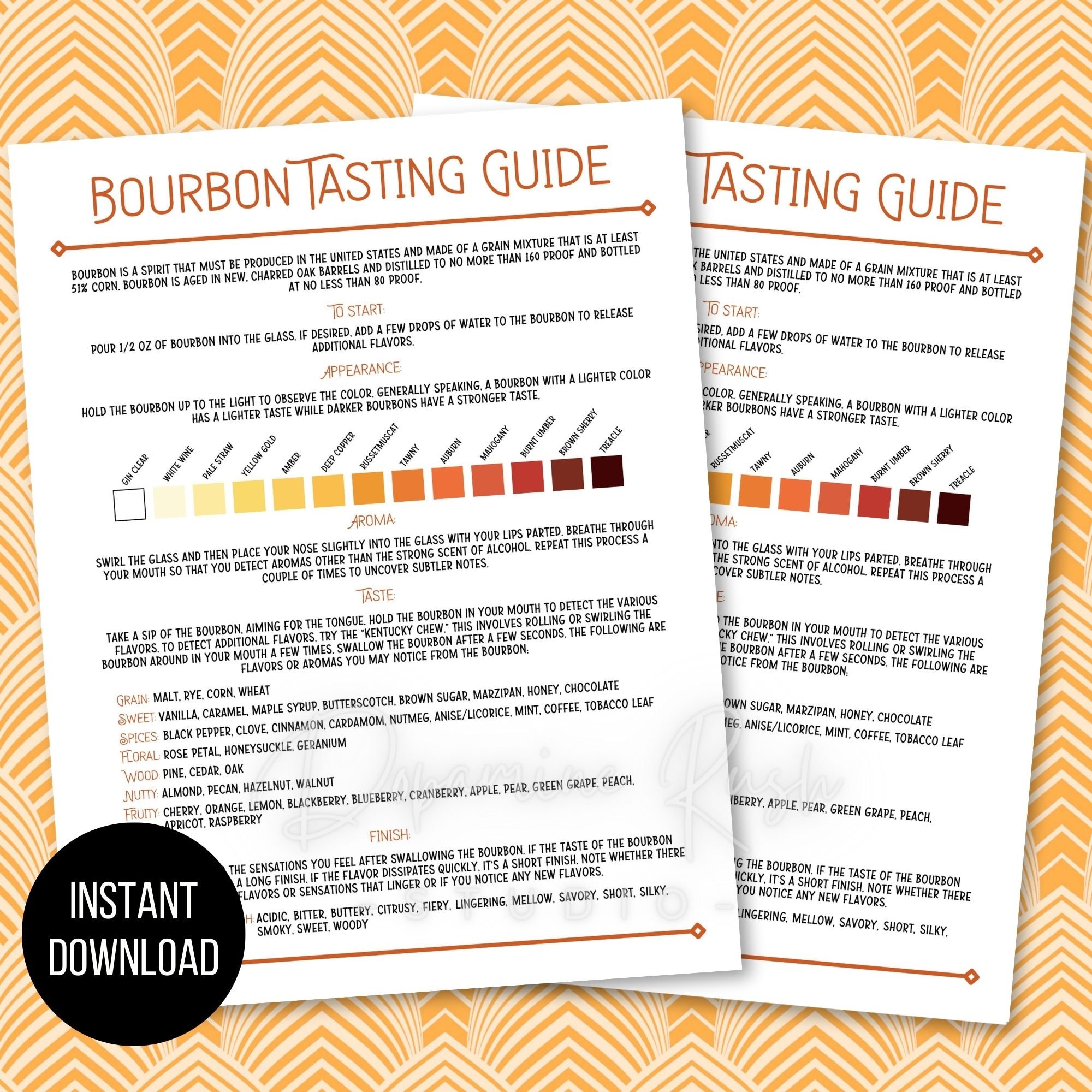 Printable Bourbon Tasting Guide, Bourbon Tasting, Bourbon Tasting Party ...