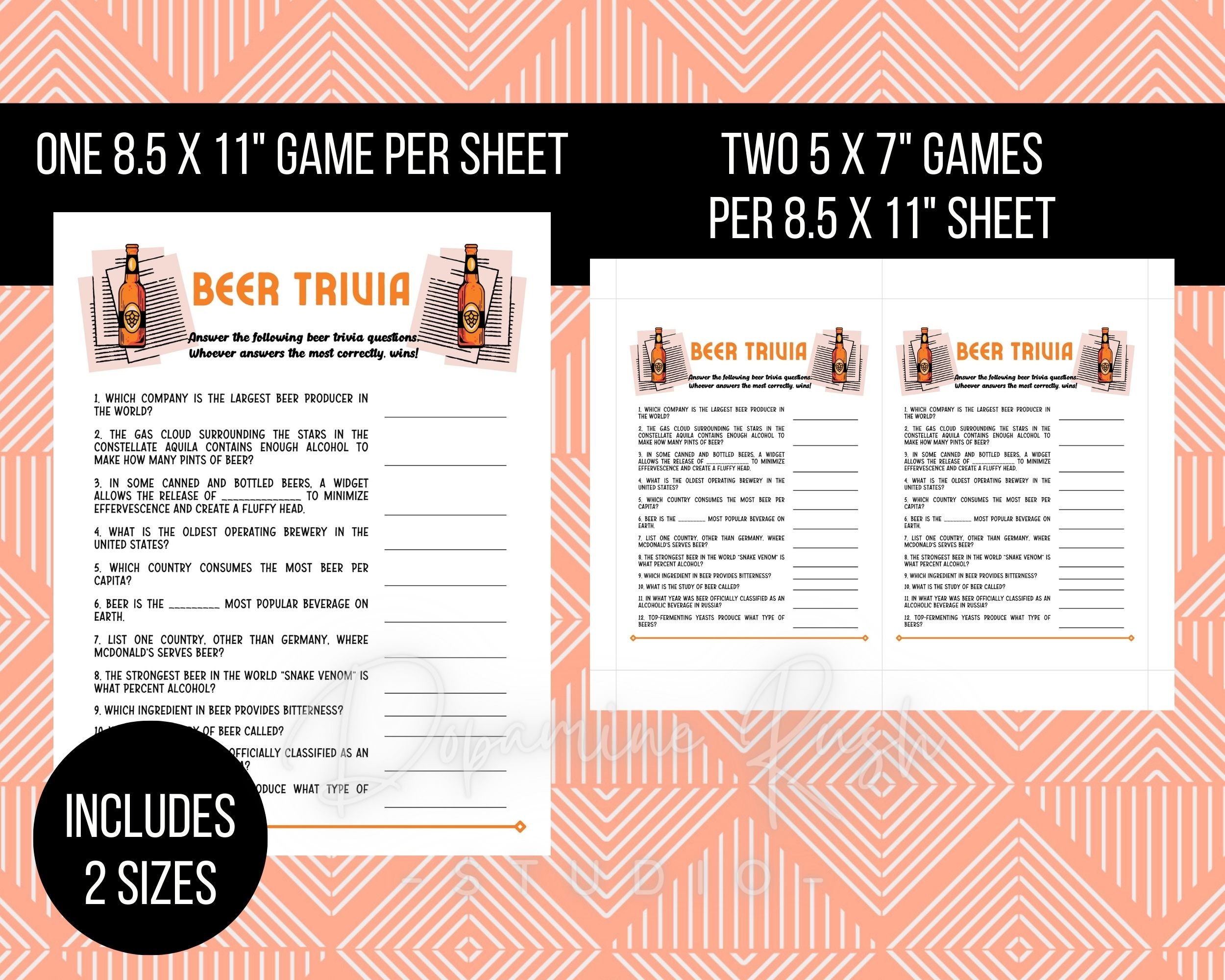 Printable Beer Bundle, Beer and Brewery Games, Downloadable Beer Games ...