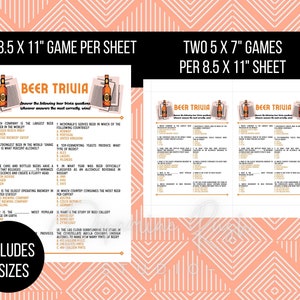 Printable Beer Trivia, Beer Games, Downloadable Beer Games, Bar Trivia ...