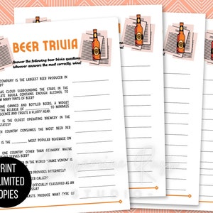 Printable Beer Trivia, Beer Games, Downloadable Beer Games, Bar Trivia ...