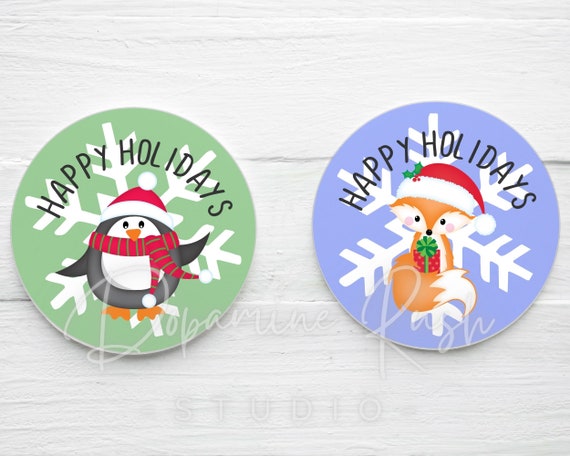 Printable Happy Holidays Cupcake Toppers Christmas Animal | Etsy