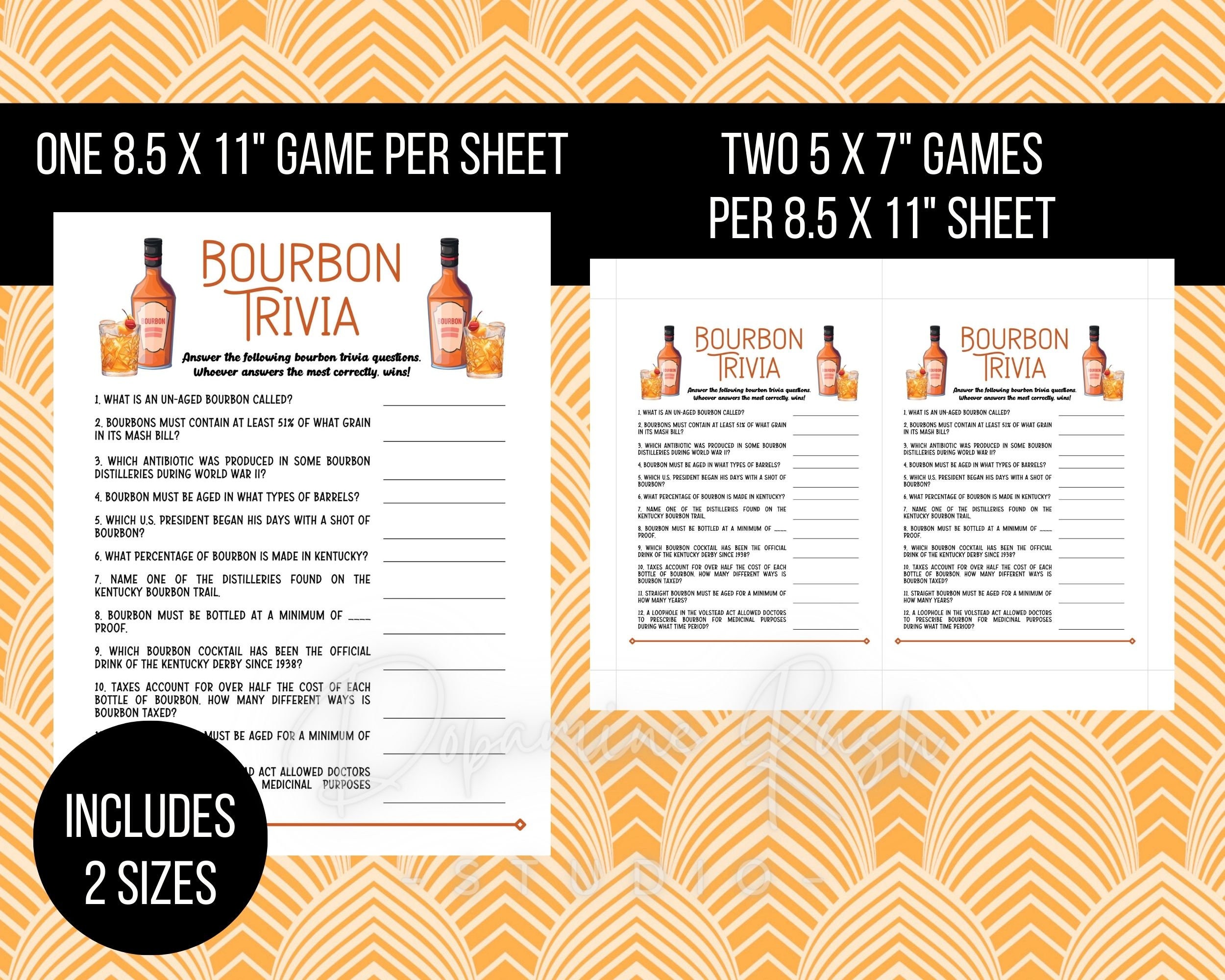 Printable Bourbon Trivia Bourbon Tasting Games Whiskey - Etsy