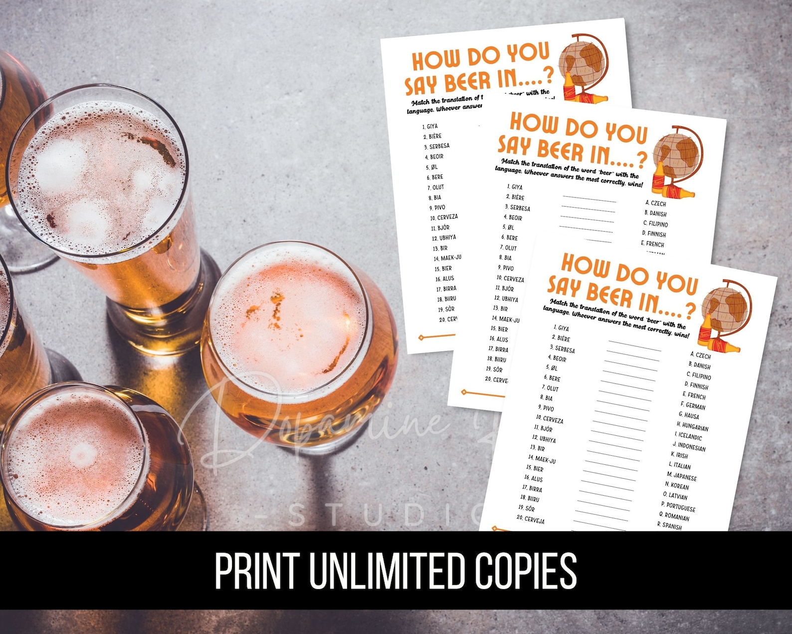 Printable Beer Bundle, Beer and Brewery Games, Downloadable Beer Games ...