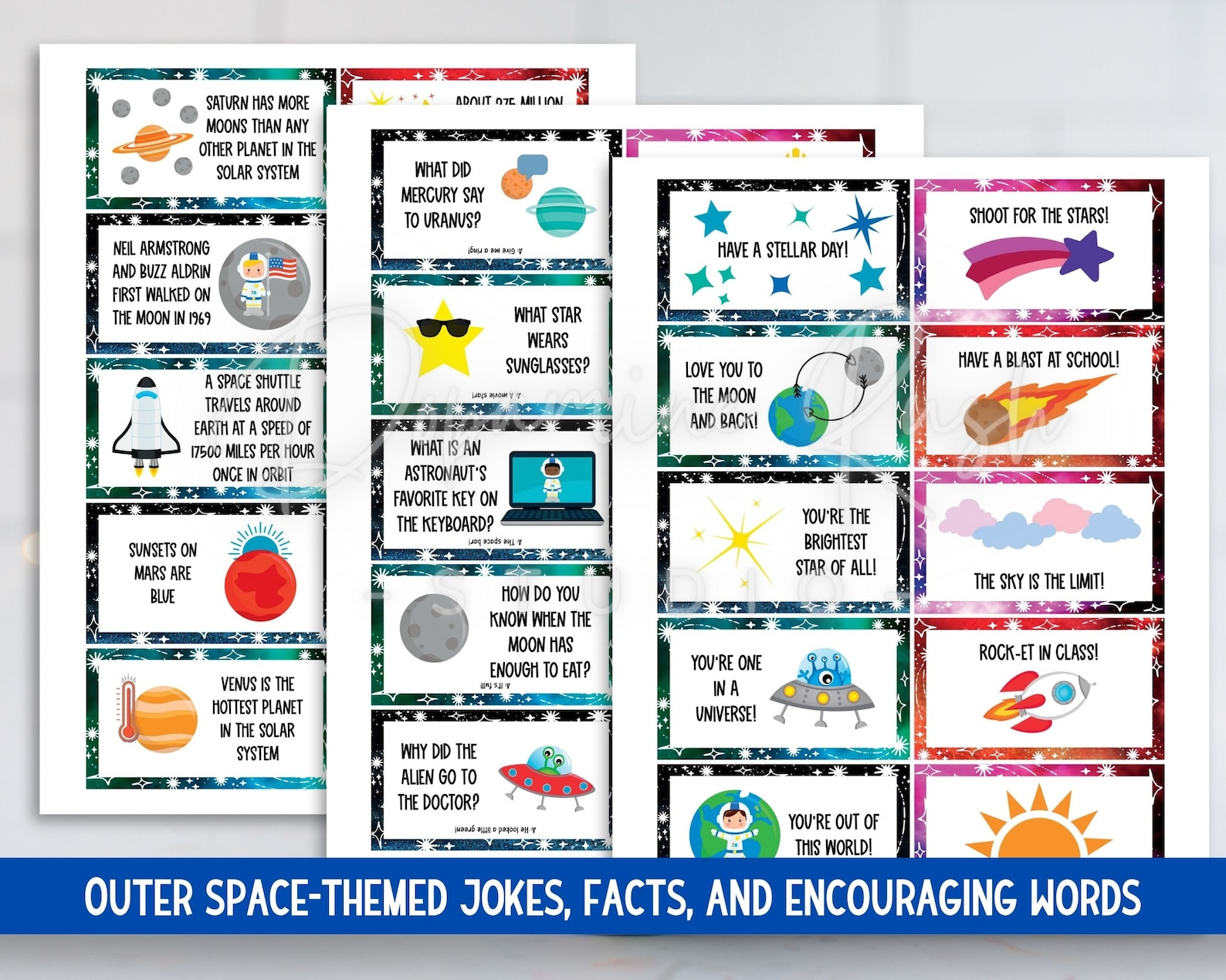 Printable Outer Space Lunch Box Notes, Outer Space Jokes, Facts, and ...