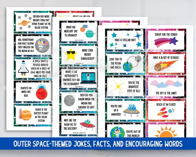 Printable Outer Space Lunch Box Notes, Outer Space Jokes, Facts, and ...
