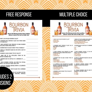 Printable Bourbon Trivia, Bourbon Tasting Games, Whiskey Games, Bourbon ...