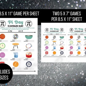 Printable Pi Day Scavenger Hunt and Math Activity, Printable Pi Day ...