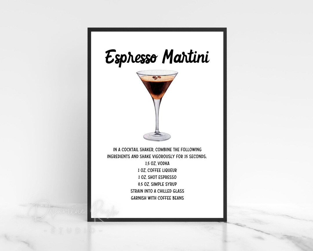 Printable Self-serve Espresso Martini Cocktail 8x10” Sign, Espresso ...