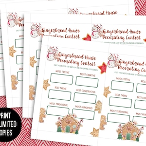 Printable Gingerbread House Decorating Contest 5x7" Voting Ballot ...