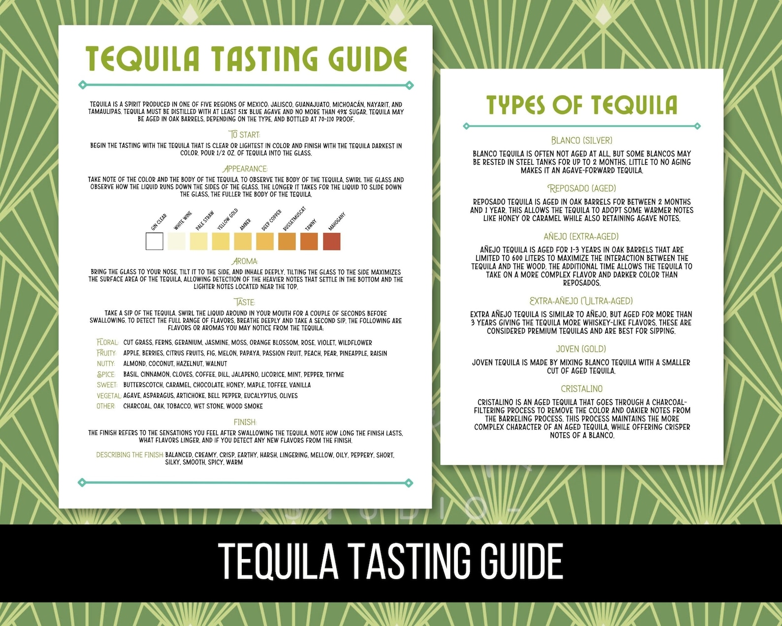 Printable Tequila Tasting Guide, Tequila Tasting Party, Tequila ...