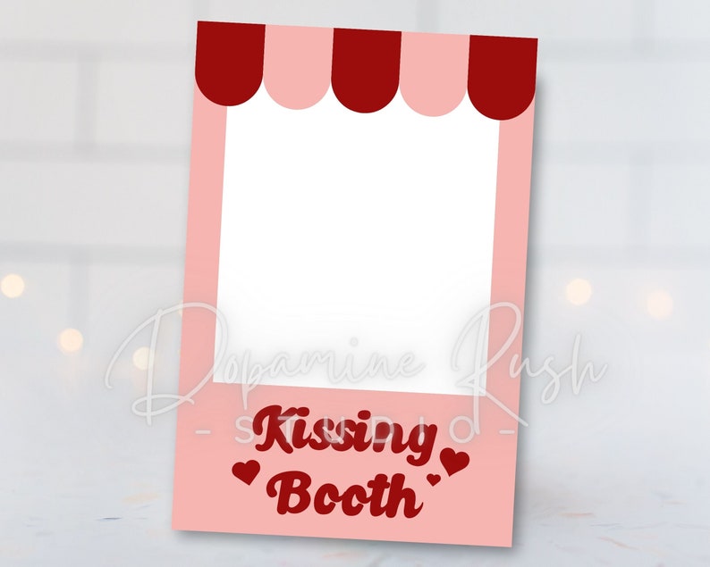 Printable Kissing Booth Mini Cookie Card 3.5 X 5”, Valentine’s Day ...