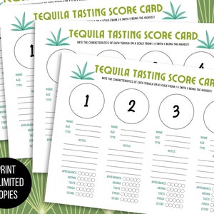 Printable Tequila Tasting Bundle, Tequila Tasting Guide and Score Card, Tequila Tasting Party ...