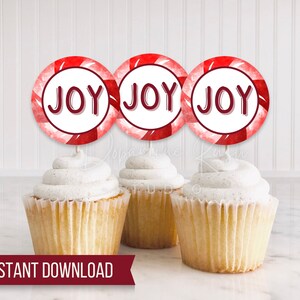 Printable Christmas Cupcake Toppers, Printable Christmas Cookie Tags ...
