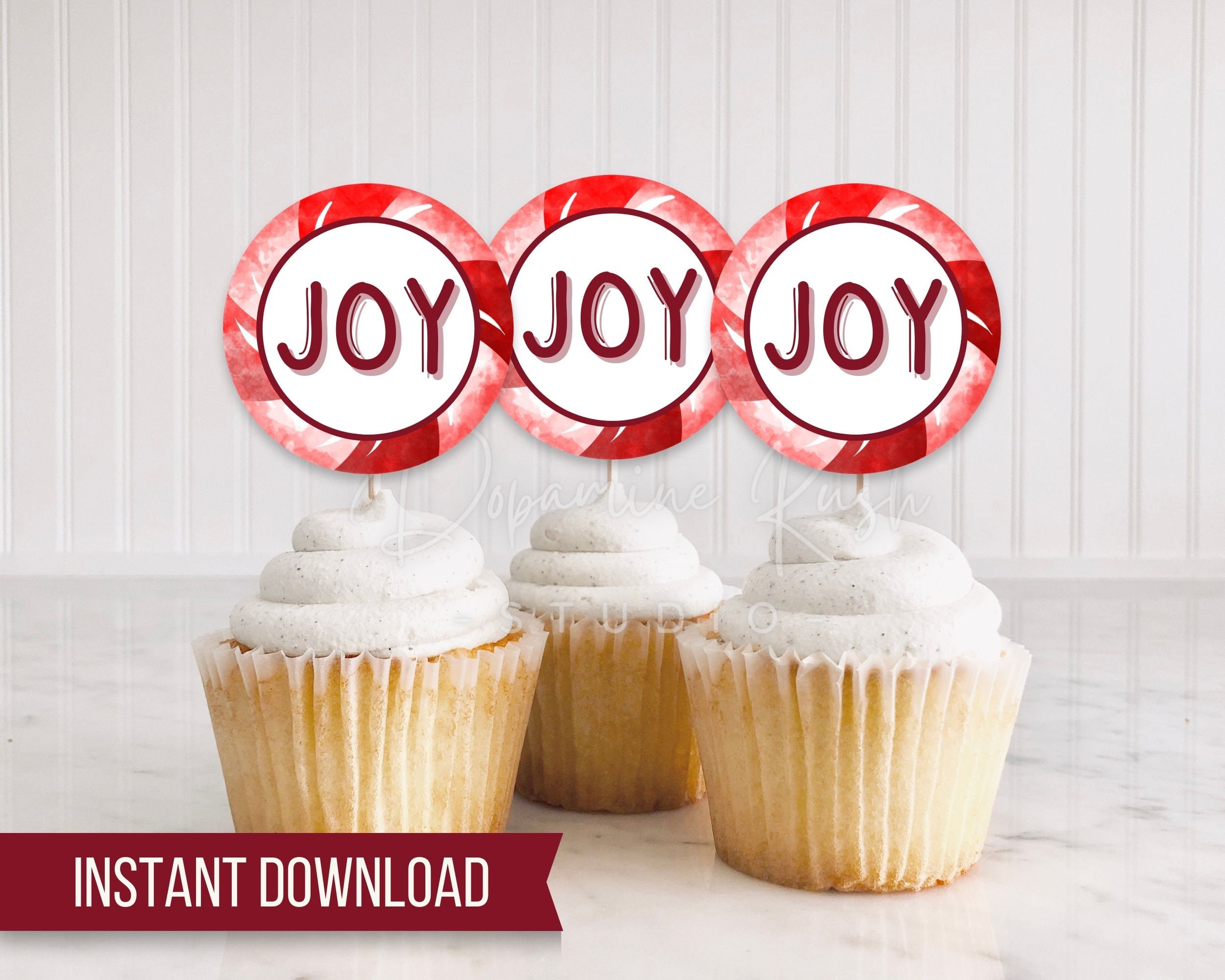 Printable Christmas Cupcake Toppers, Printable Christmas Cookie Tags ...
