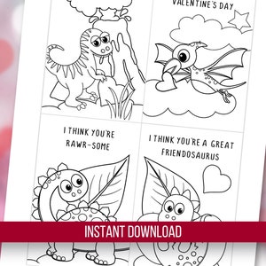 Printable Valentine’s Day Coloring Cards, Classroom Valentines ...