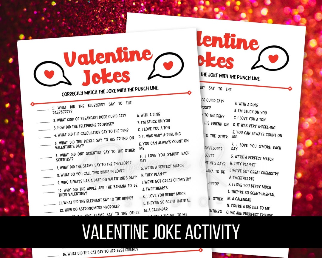 Printable Valentine Jokes, Kids Valentine Activity, Valentine Classroom ...