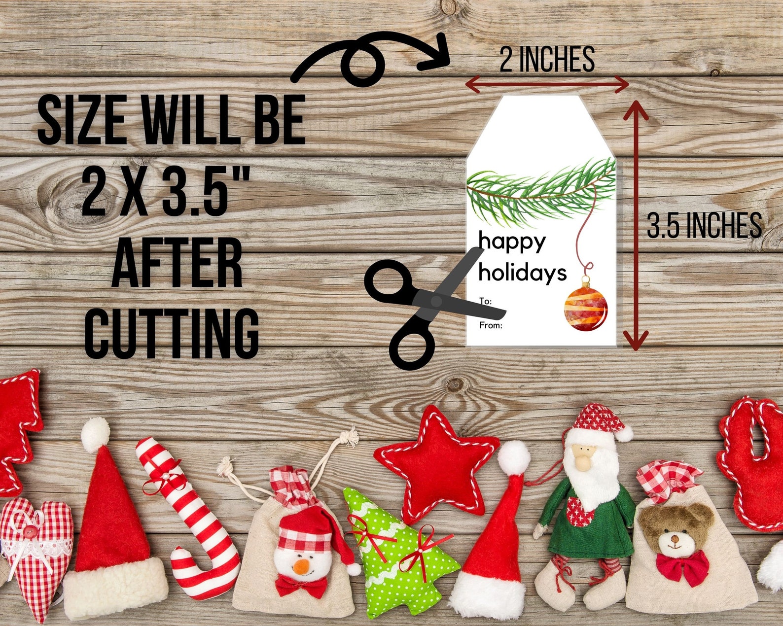 Printable Happy Holidays Gift Tag, Printable Christmas Gift Tag ...