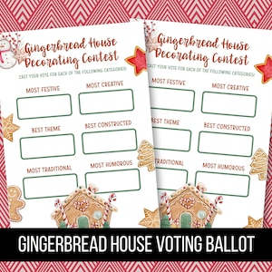 Printable Gingerbread House Decorating Contest 5x7" Voting Ballot ...
