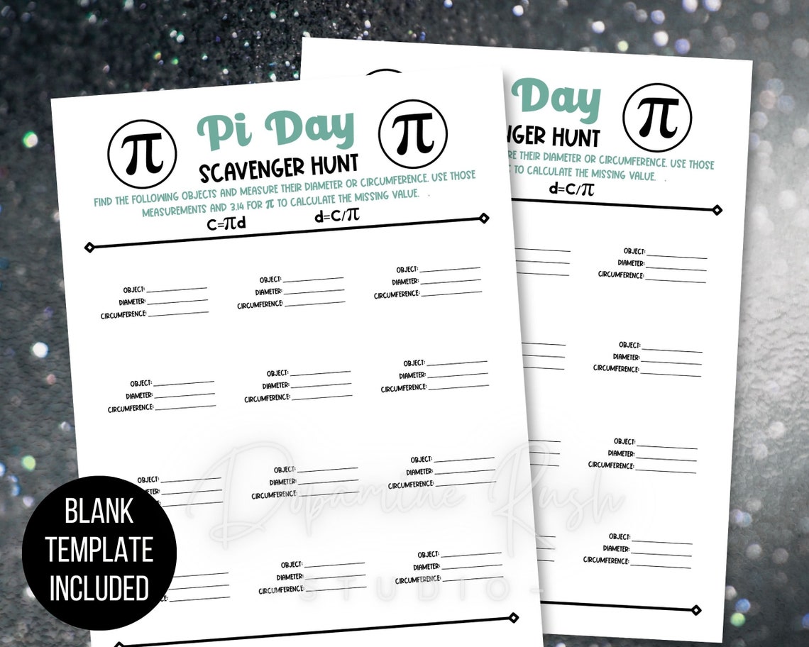 Printable Pi Day Scavenger Hunt and Math Activity, Printable Pi Day ...