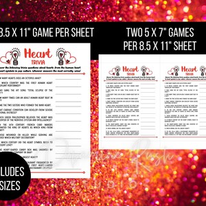 Printable Heart Trivia, Valentine’s Day Games, Valentine Trivia, Heart ...