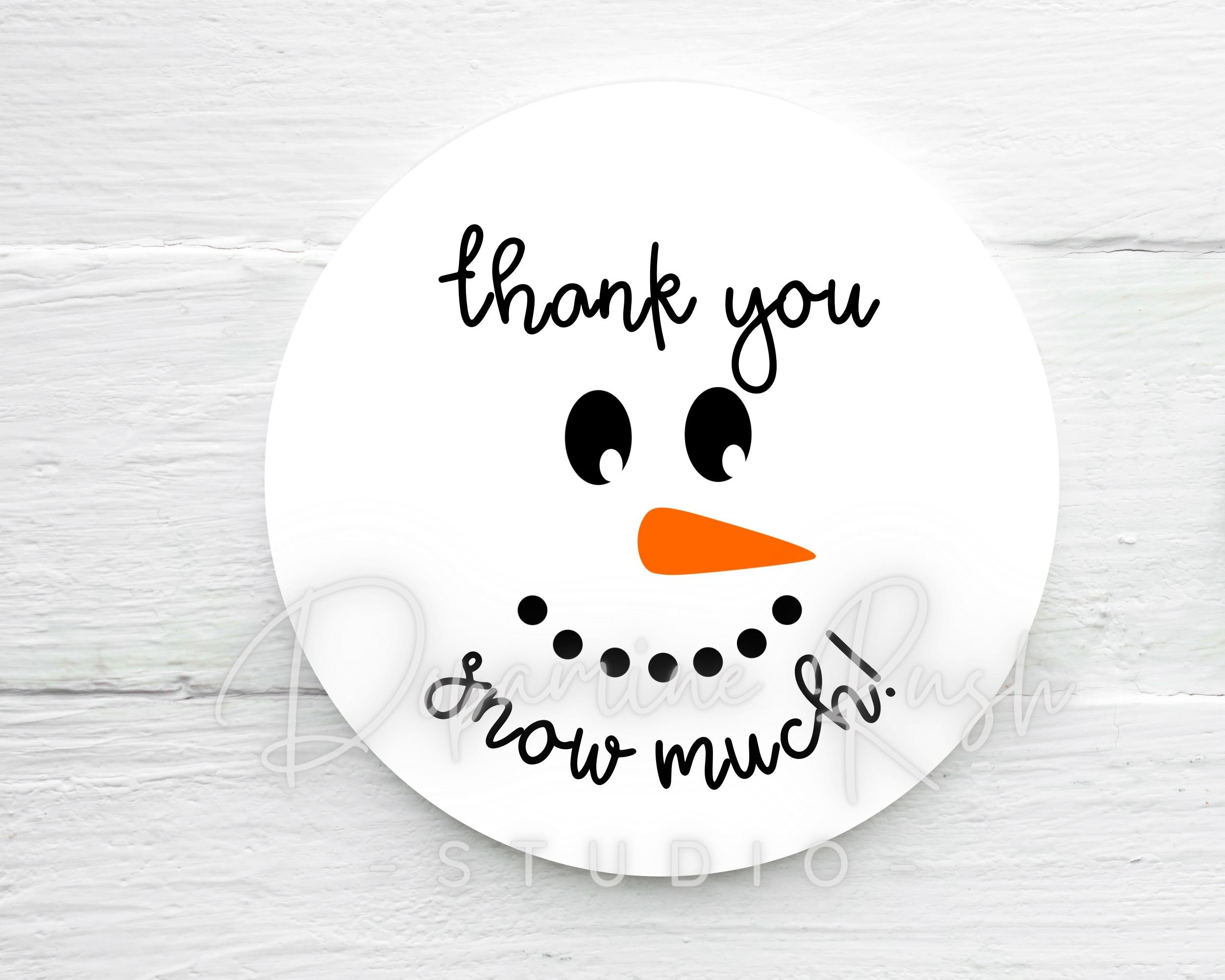 Printable Thank You Snow Much 2” Round Cookie Tags, Christmas Cupcake ...