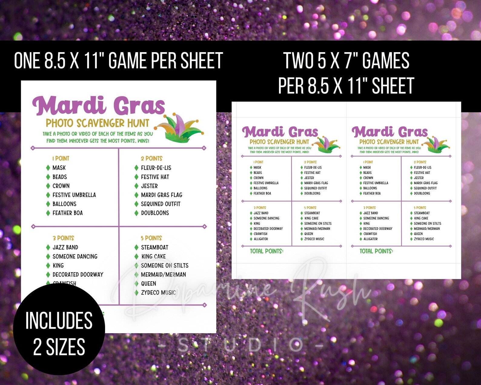 Printable Mardi Gras Photo Scavenger Hunt, Mardi Gras Games, Carnival ...