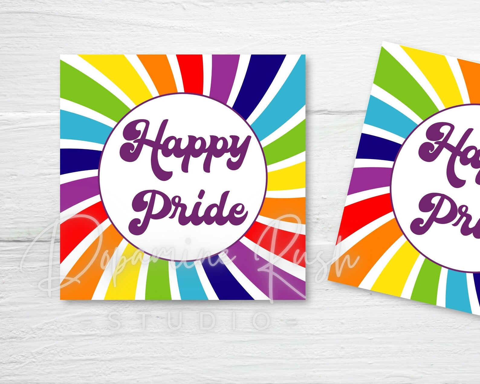 Printable Pride Square 2 Cookie Tags, Rainbow Pride Gift Tags ...