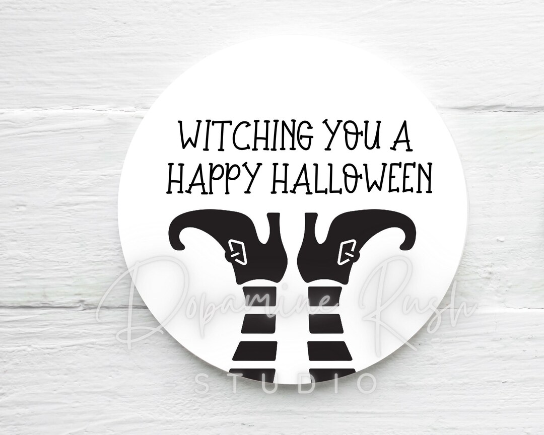Printable Witching You A Happy Halloween Cookie Tags, Halloween Round 2 ...